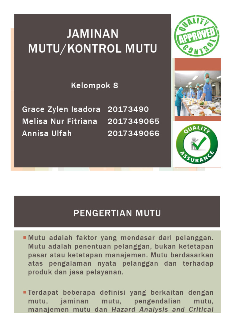 Microsoft PowerPoint - 10. Jaminan Mutu | PDF | Food Industry | Business