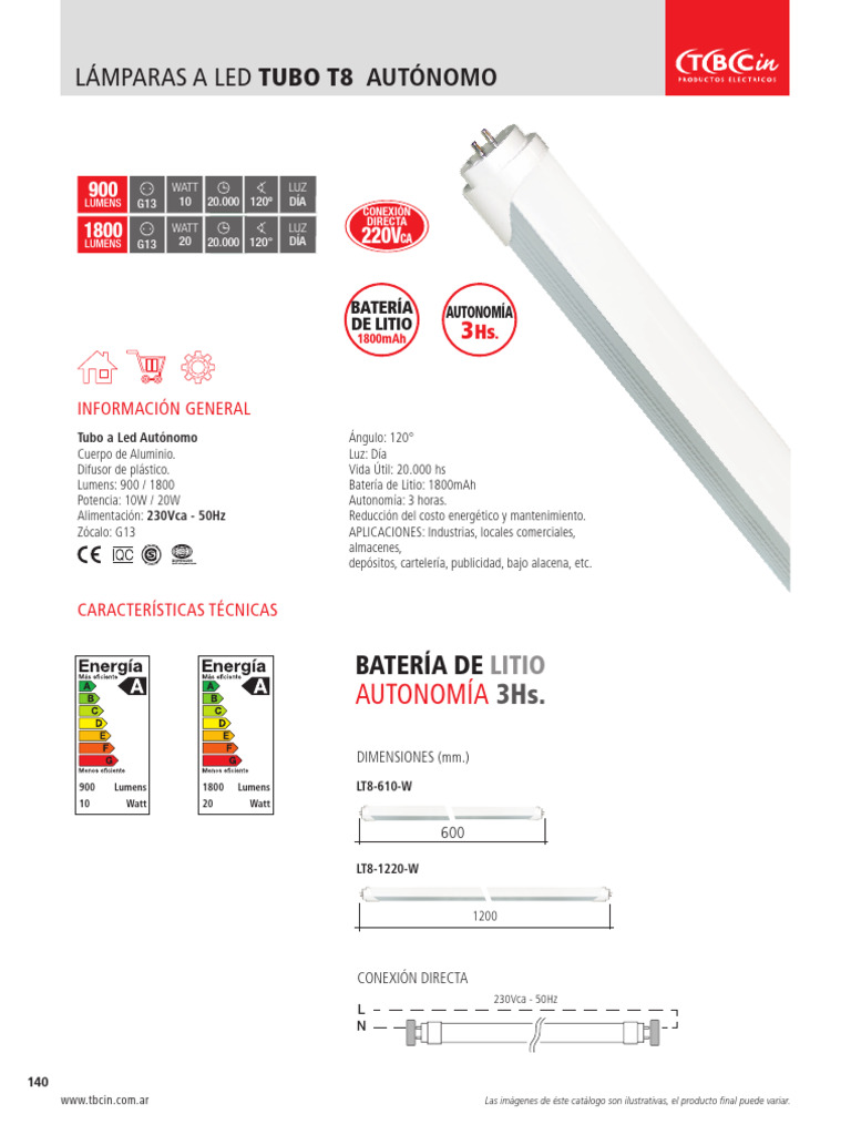 Lámparas A Led: Tubo T8 | PDF