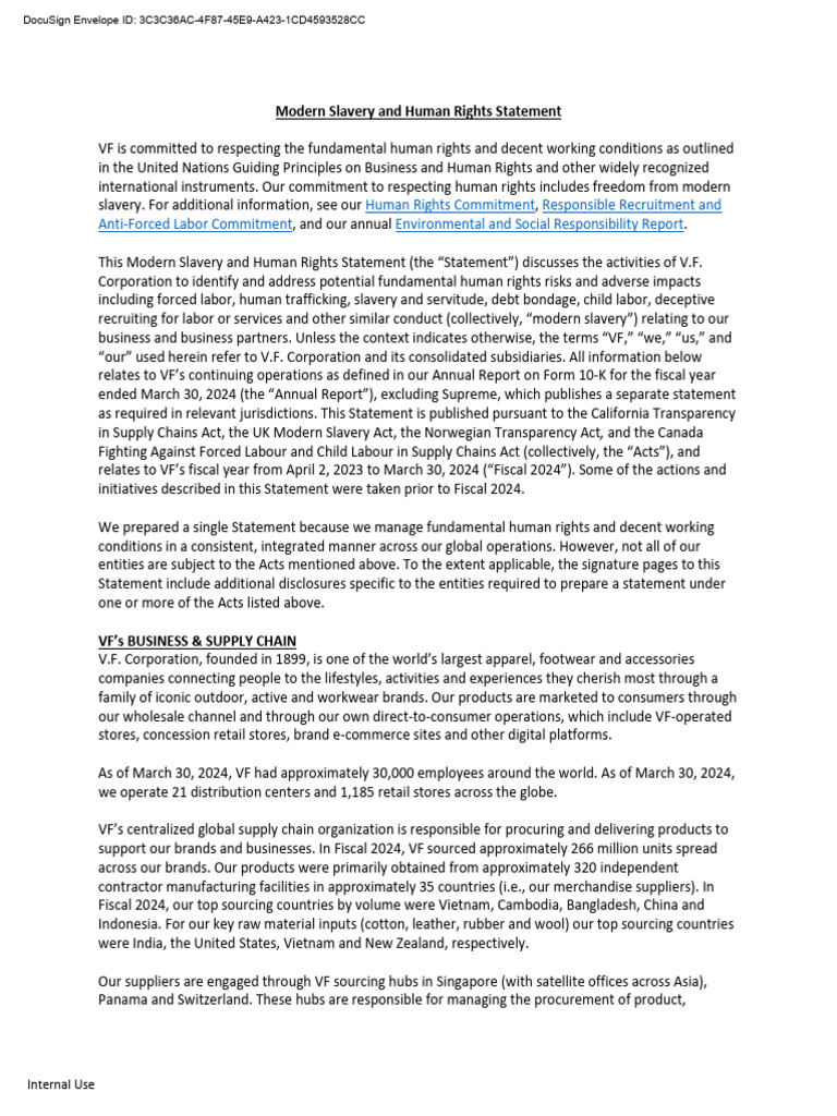 FY24 Modern Slavery and Due Diligence Statement | PDF