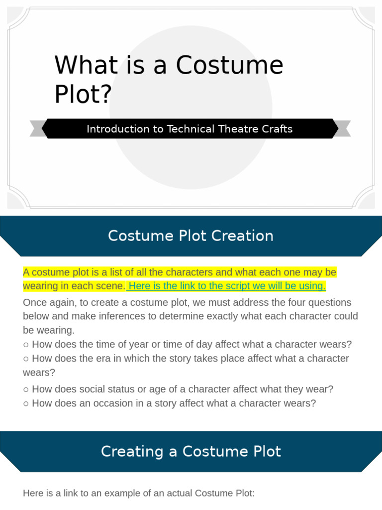 Creating a Theatre Costume Plot | PDF | Clothing | Language Arts ...