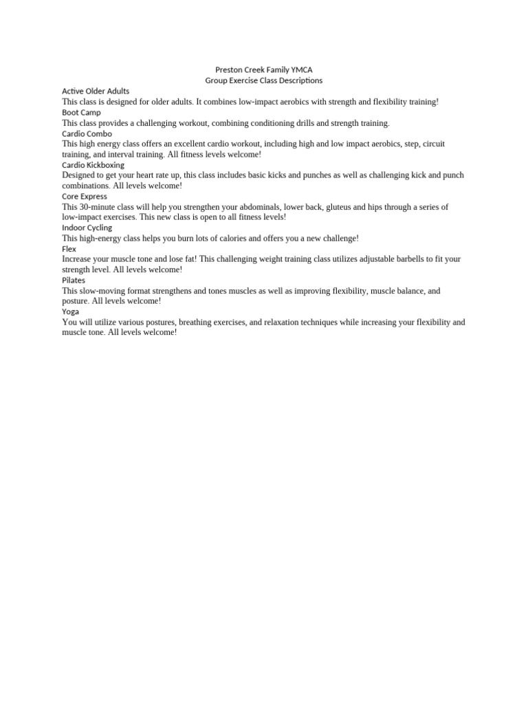 Class Descriptions | PDF