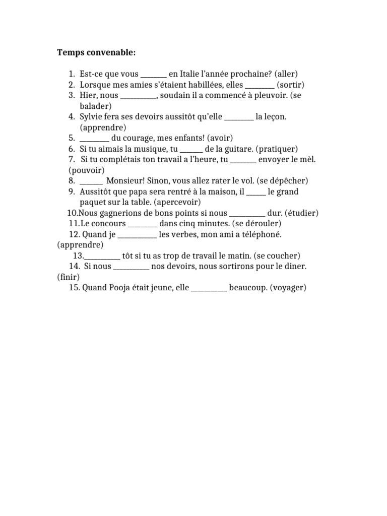 Temps Convenable | PDF