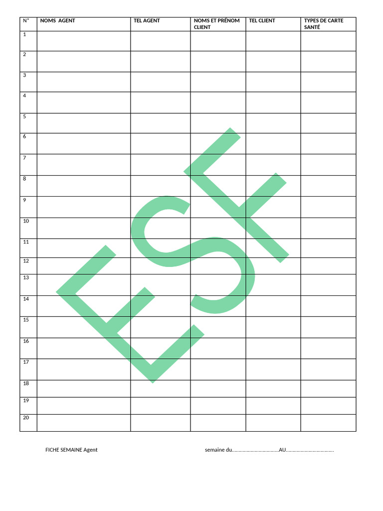 Fiche Agent Esf | PDF