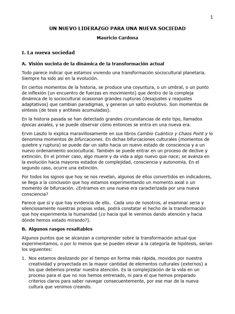 Un Nuevo Liderazgo para Una Nueva Sociedad 2 | PDF