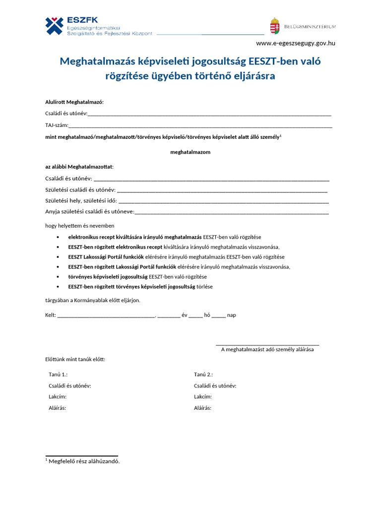 Meghatalmazas Harmadik Fel | PDF