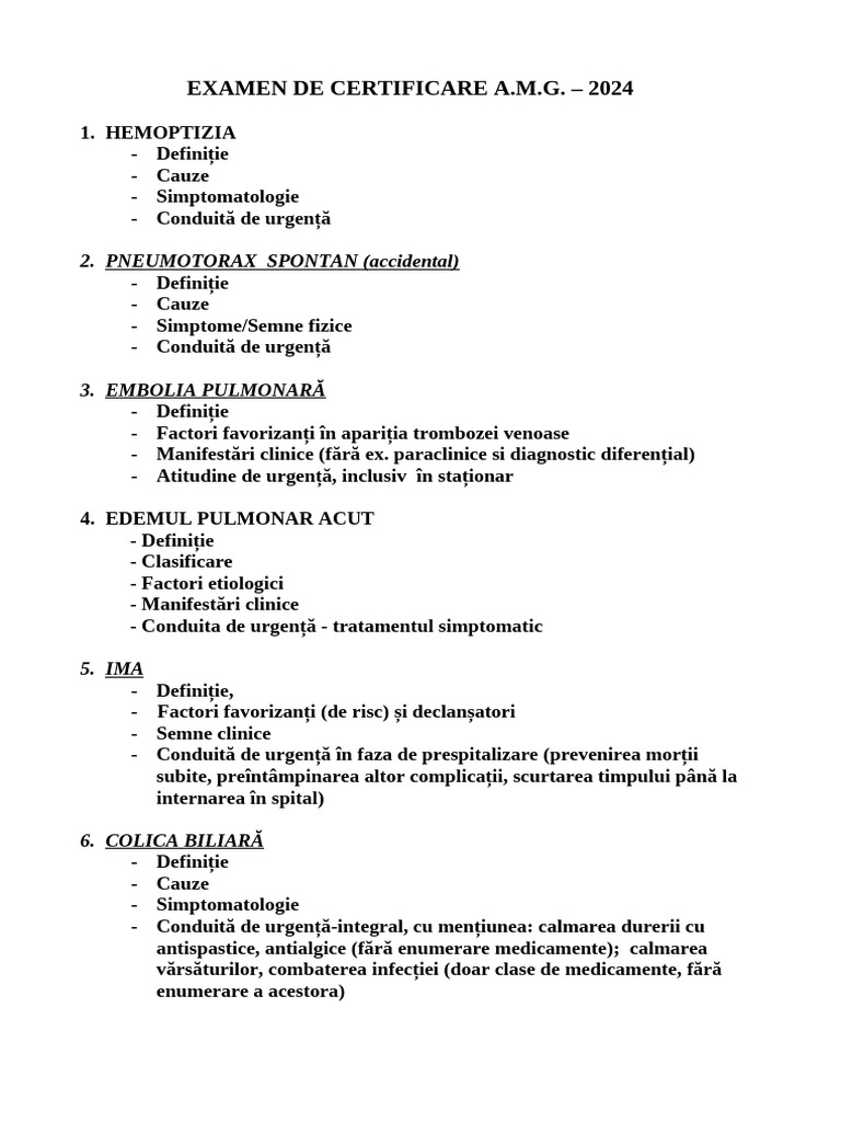 Urgente Medico Chirirgicale - 2024 | PDF