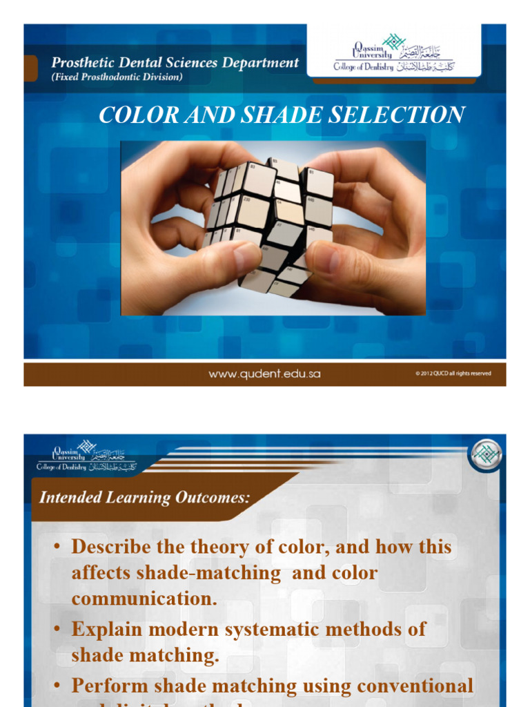 Shade Matching and Color in Dentistry (1+2) | PDF