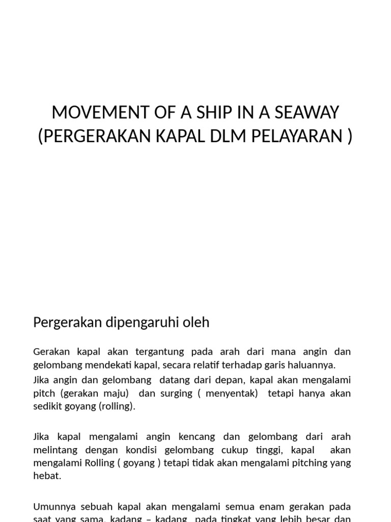 2a. Movement of A Ship in A Seaway (W II) | PDF | Naval Architecture ...