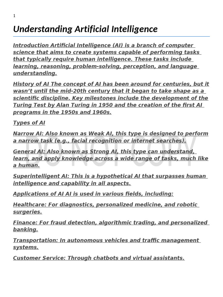 Understanding Artificial Intelligence | PDF