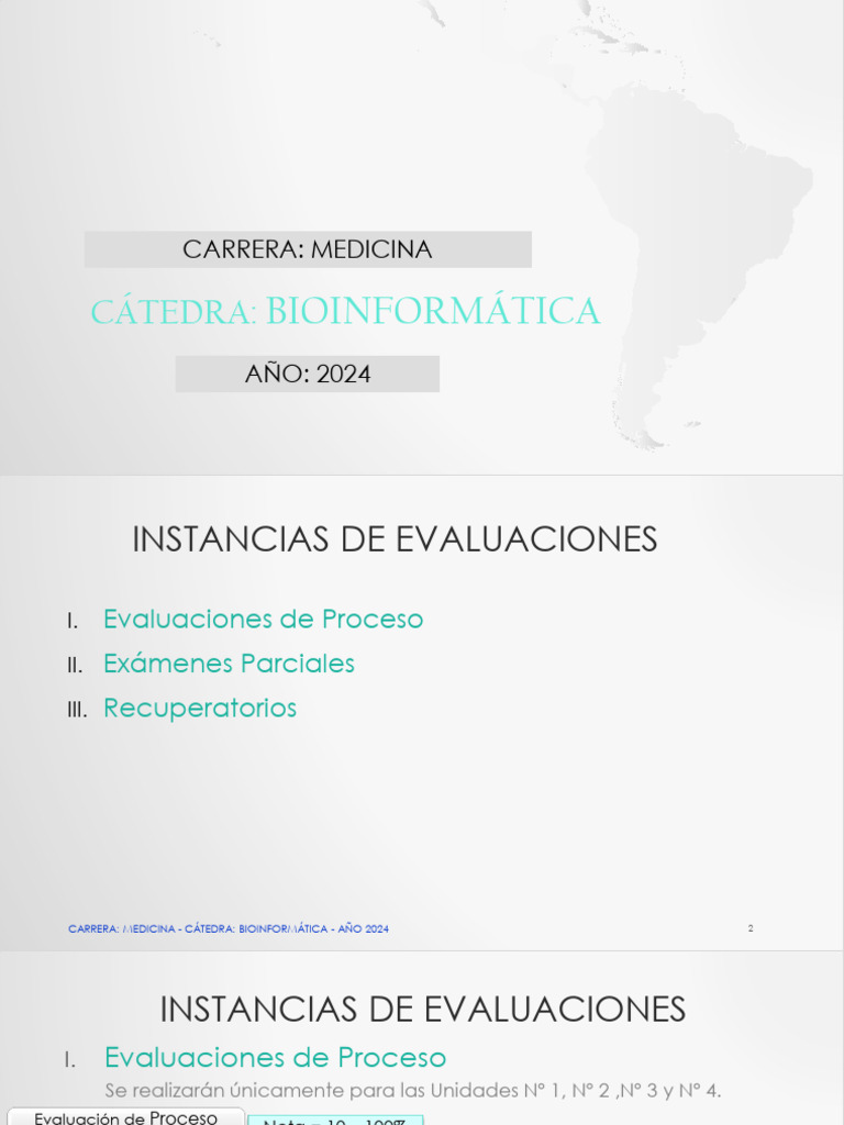 Bioinformática - Instancias de Evaluaciones - AÑO 2024 | PDF