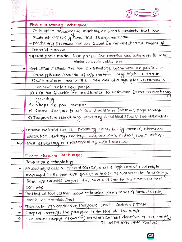 Advanced Machining MCQ Notes | PDF