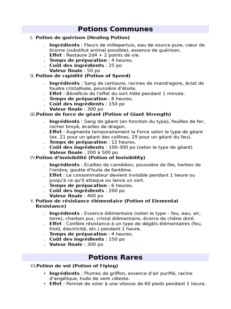 Grand Livre Des Potions I | PDF | Home & Garden