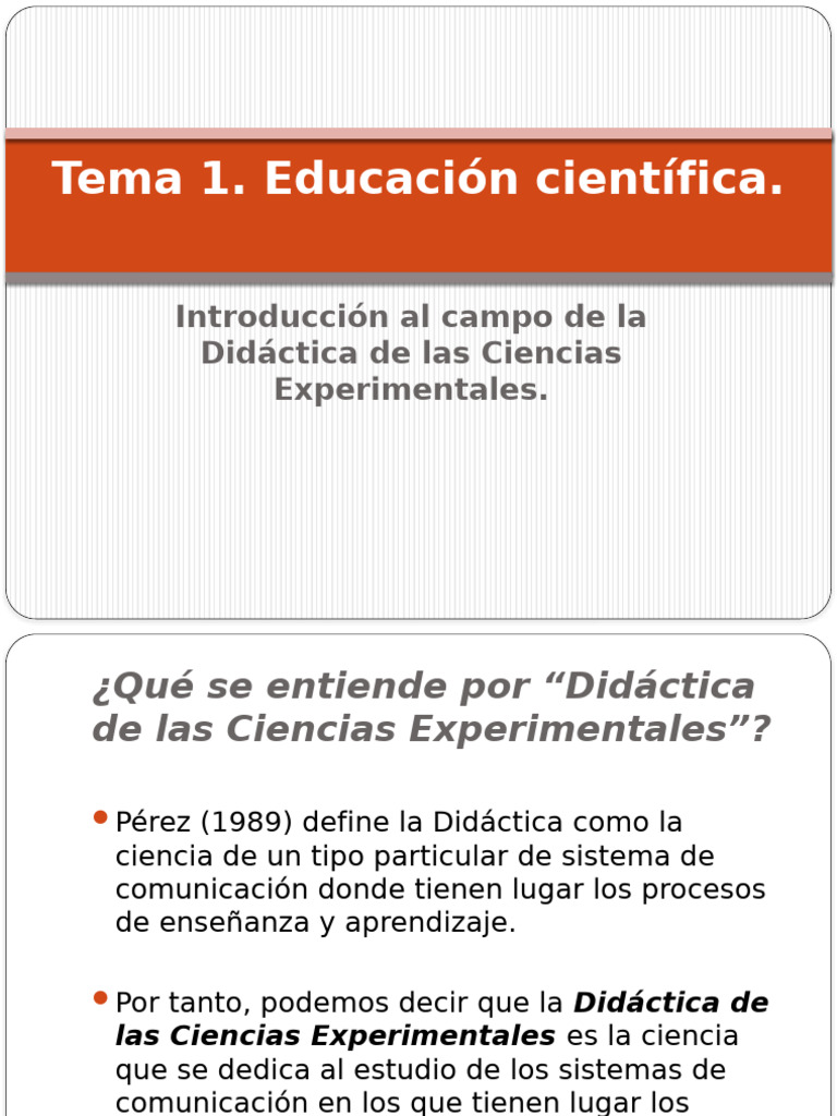 Tema 1 Educación Científica | PDF