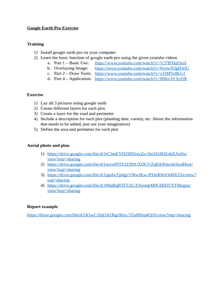 Google Earth Pro Exercise | PDF
