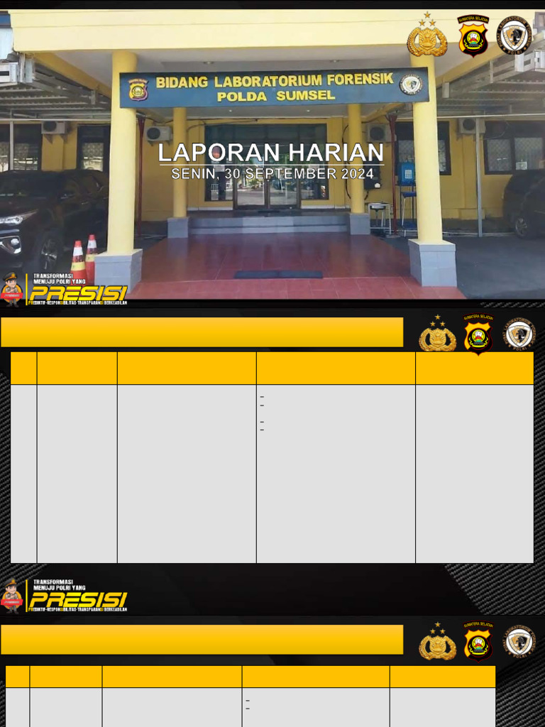 Laphar Bidlabfor Polda Sumsel TGL 30 September 2024 | PDF