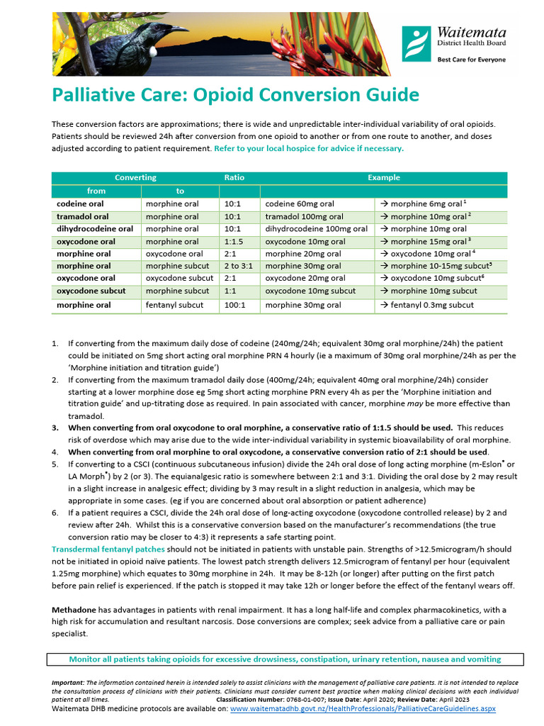 Opioid Dose Conversion Guide | PDF
