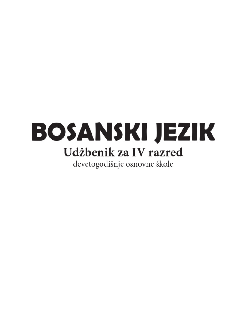 Bosanski Jezik 4 | PDF