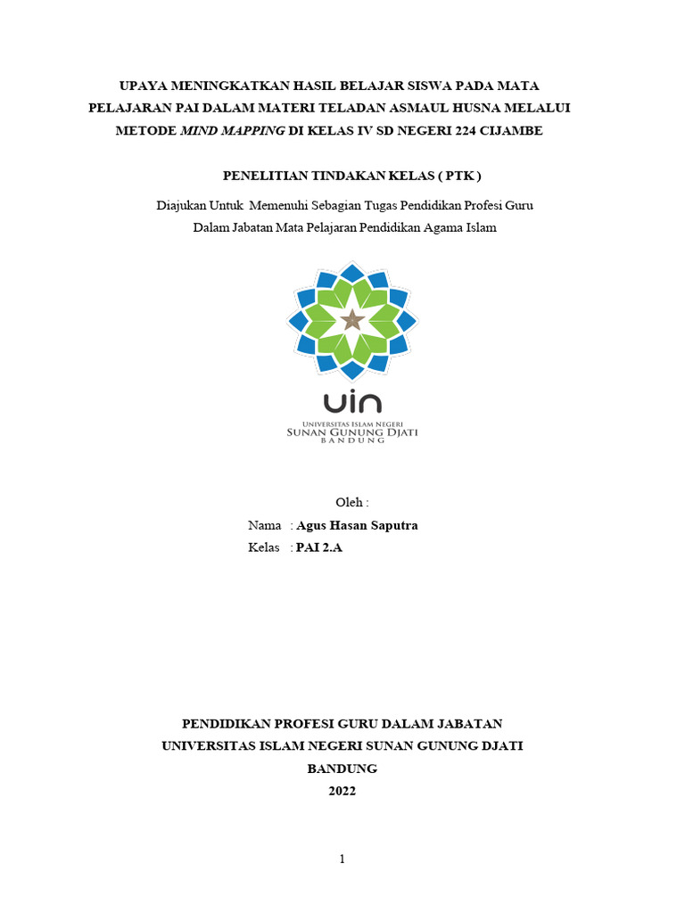 Proposal PTK Agus Hasan | PDF