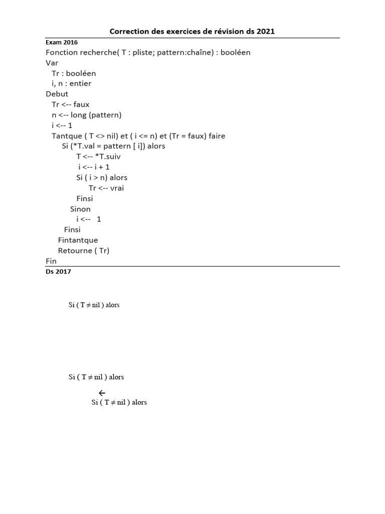 Correction Des Exercices de Révision Ds 2021 | PDF
