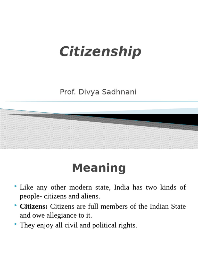 Citizenship | PDF
