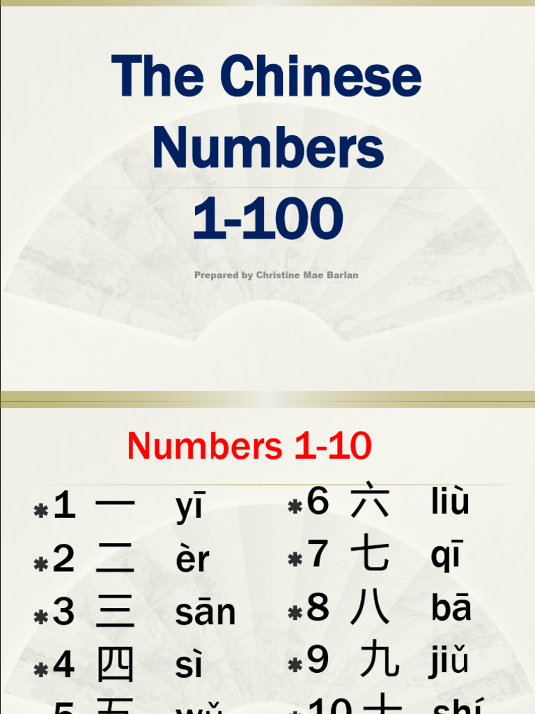 M5 Chinese Number 1 100 | PDF