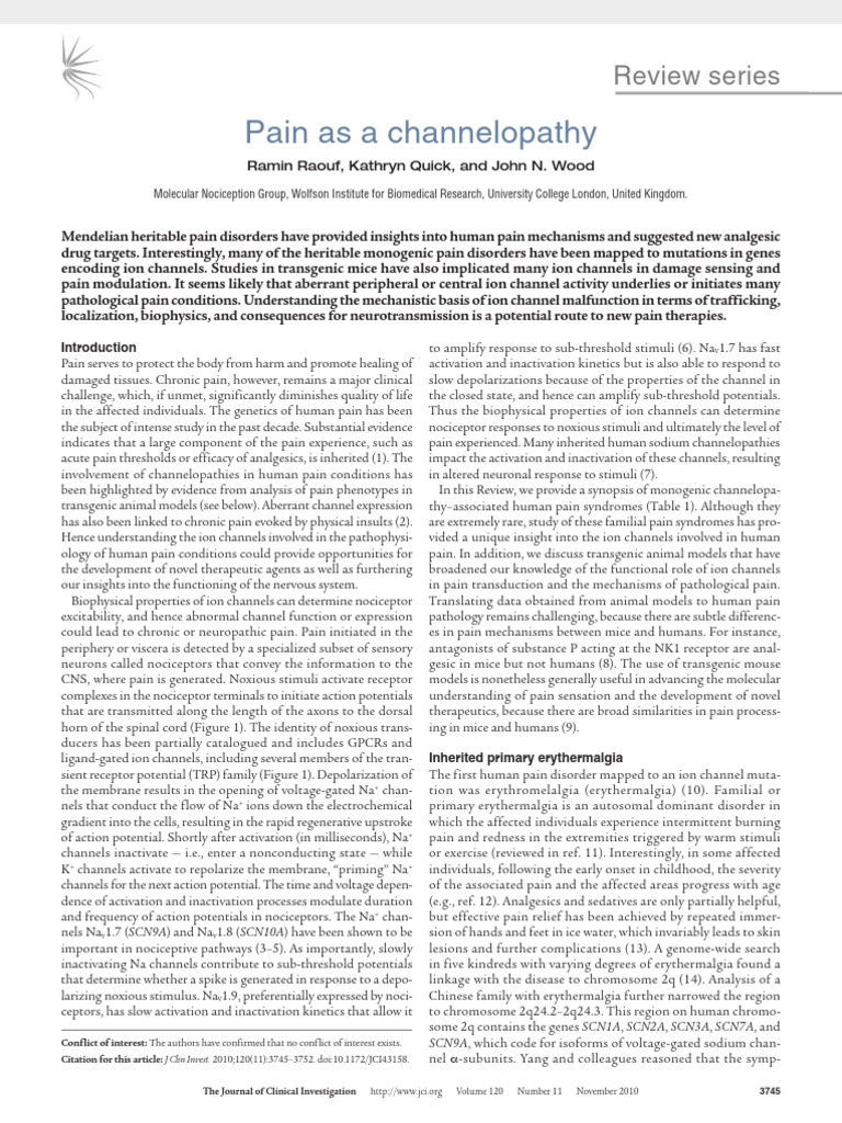 Pain and Channelopathy | PDF