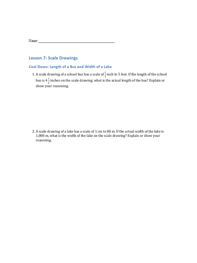 Lesson 7 Cool Down | PDF