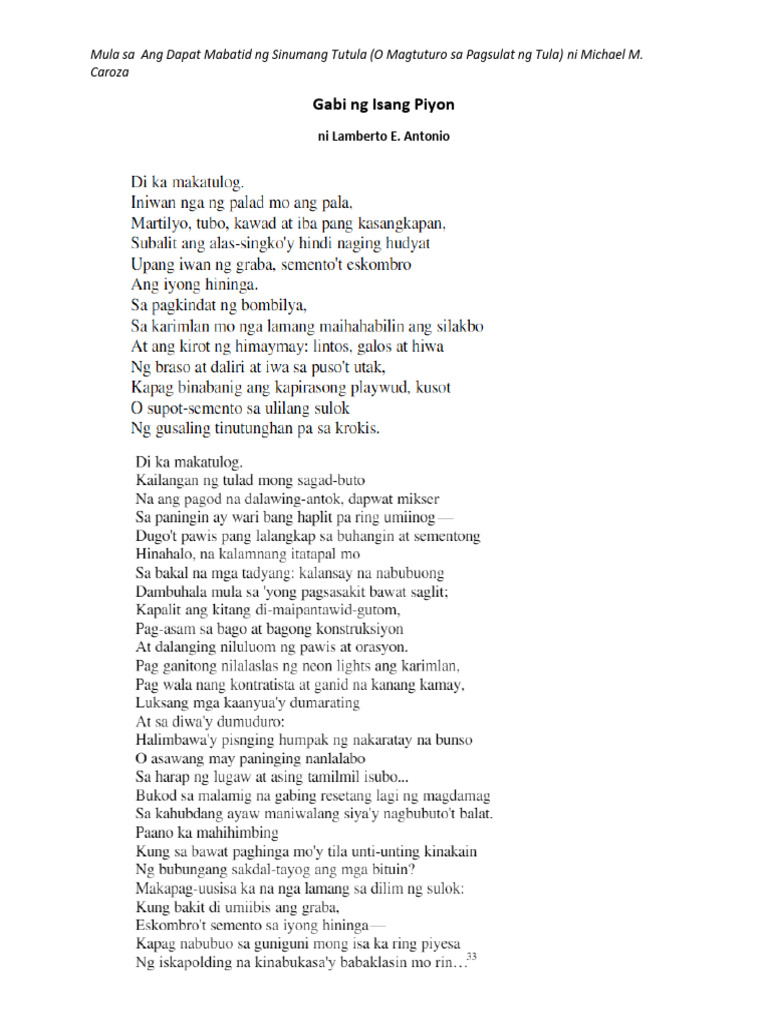 Gabi NG Isang Piyon | PDF