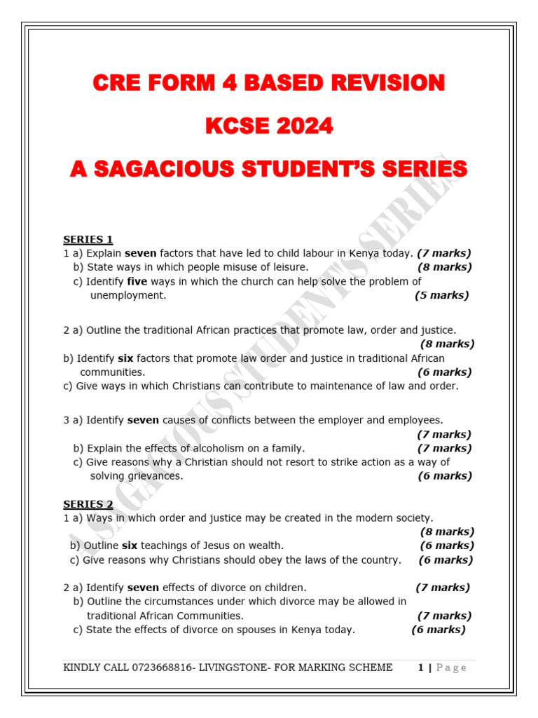 Cre Form 4 Based 2024 Questions | PDF