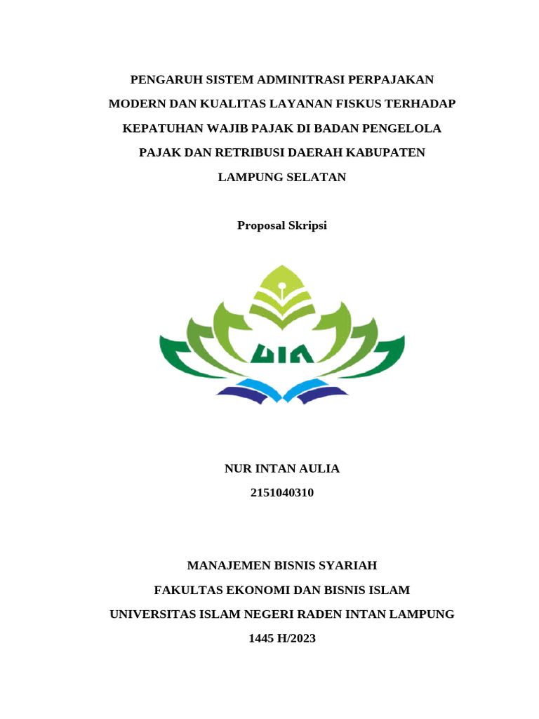 Mini Skripsi Nur Intan Aulia Deadline | PDF