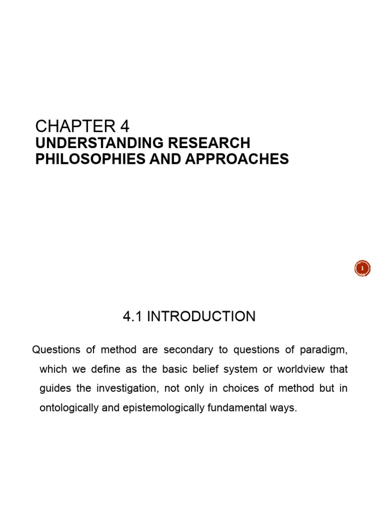 RMB301 - Chapter 4 - Understanding Research Philosophies and Approaches ...