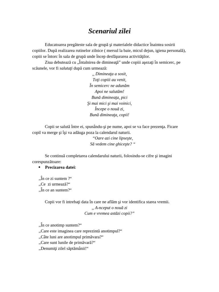 Scenariu Primavara | PDF