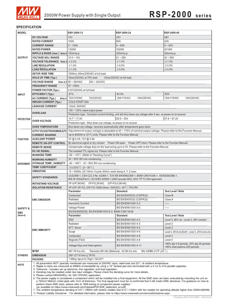 RSP 2000 SPEC (Diseret) | PDF