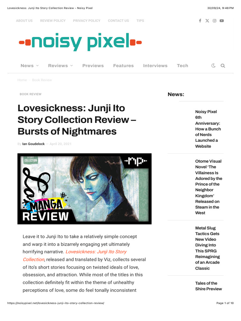 Lovesickness: Junji Ito Story Collection Review - Noisy Pixel | PDF