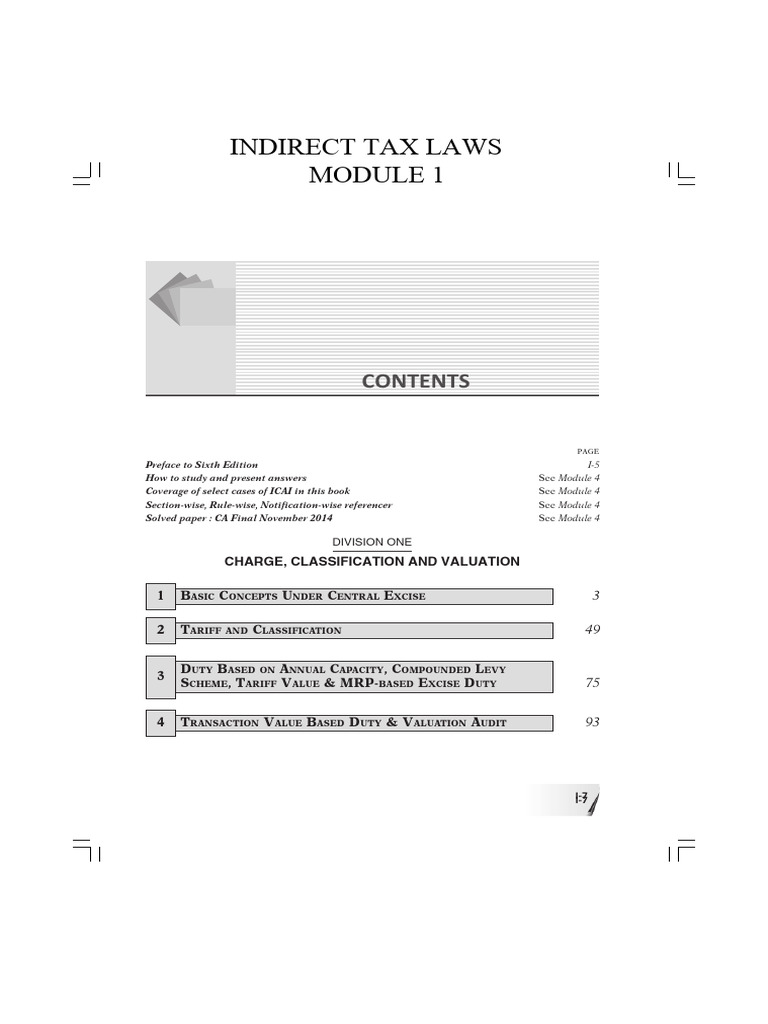INDIRECTTAXLAWSCONTENTS6 | PDF