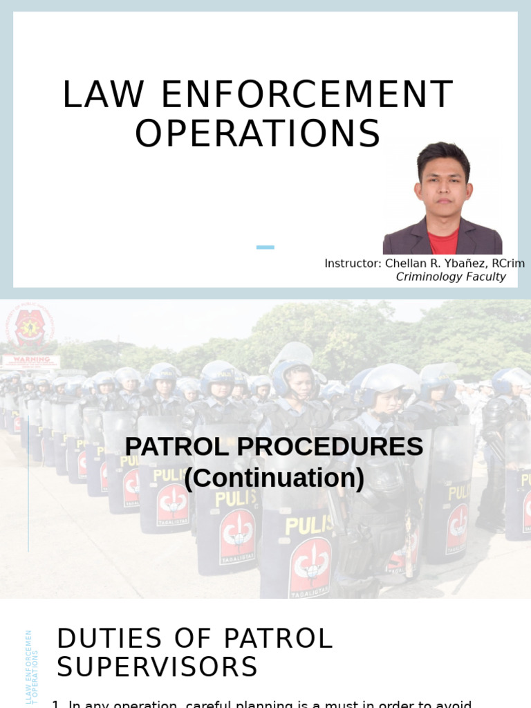 Law Enforcement Operations Topic 2 | PDF