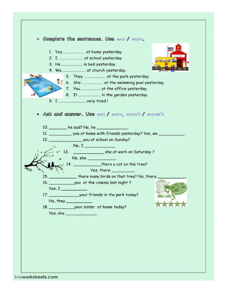 Simple Past Verb To Be PRACTICE | PDF