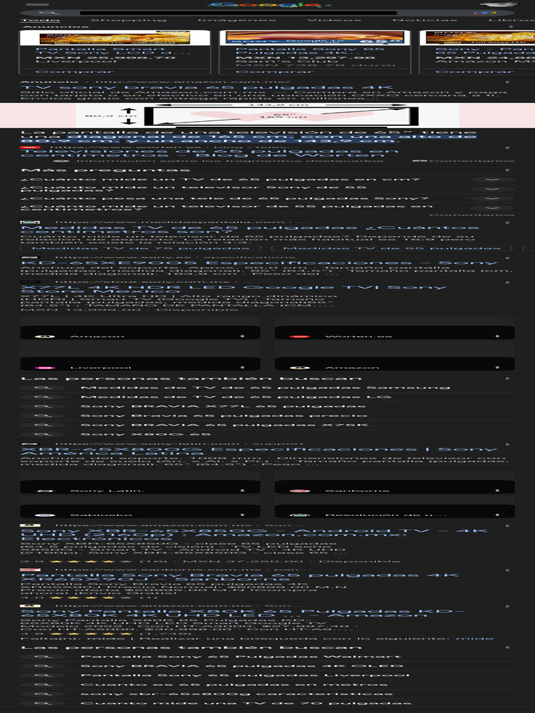 Cuanto Mide Una TV de 65 Pulgadas Sony - Buscar C | PDF