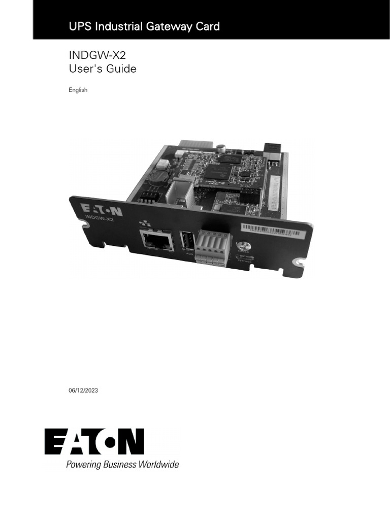 Eaton-Industrial-Gateway-Card-X2-User-Guide 15kva | PDF