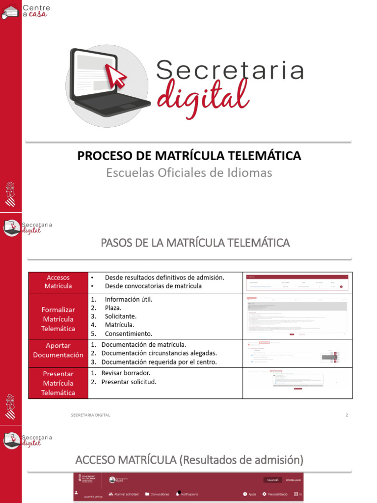 Proceso Matricula Telematica | PDF | Informática