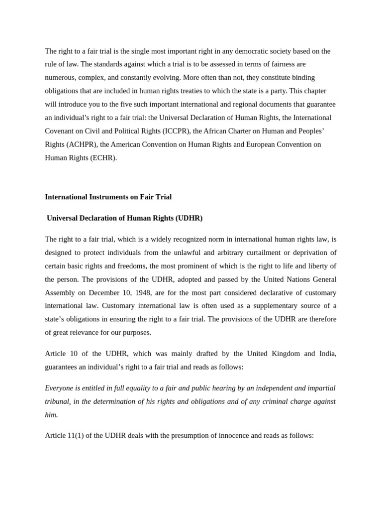 The Right To A Fair Trial Is The Single Most Important Right in Any ...