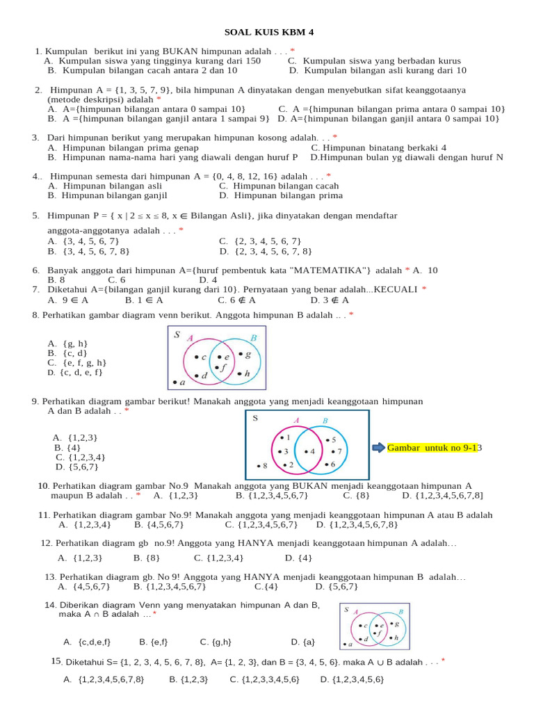 SOAL KUIS KBM 4.himpunan | PDF