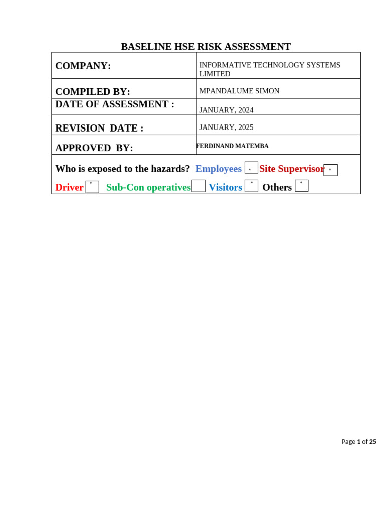 Baseline Risk Assessment1 PDF | PDF