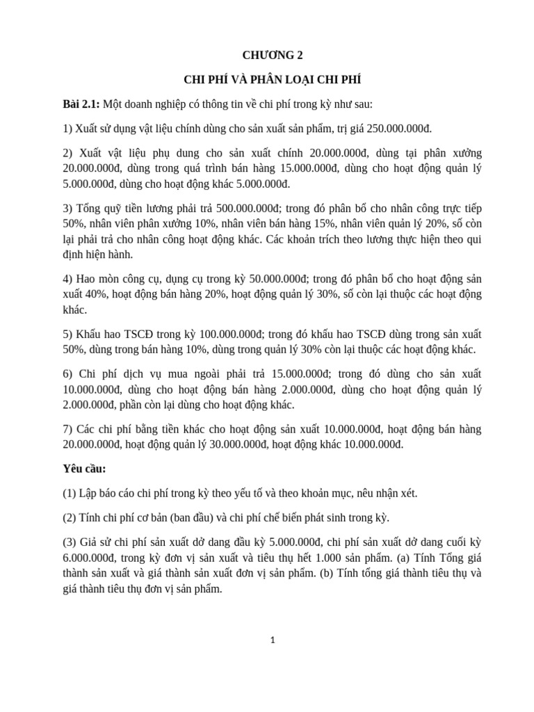 Bai Tap KTCP-2018 | PDF