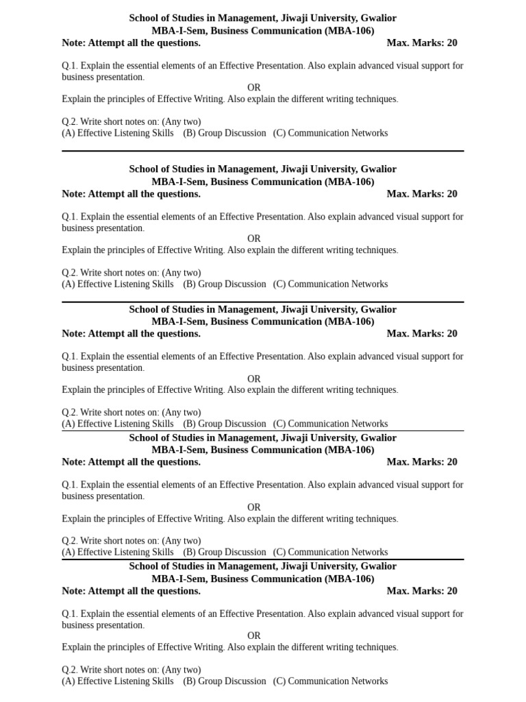 Business Communication Paper-2 | PDF