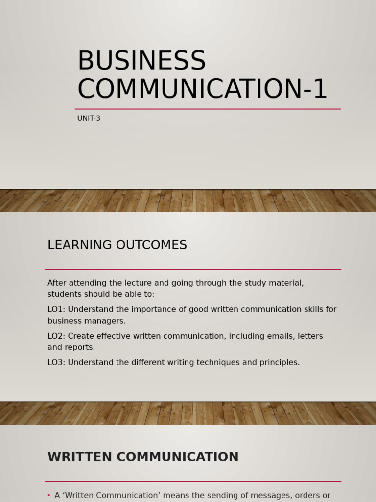Business Communication 1 (Unit III) | PDF