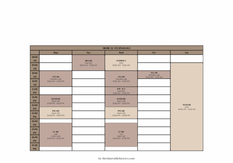 Timetable | PDF