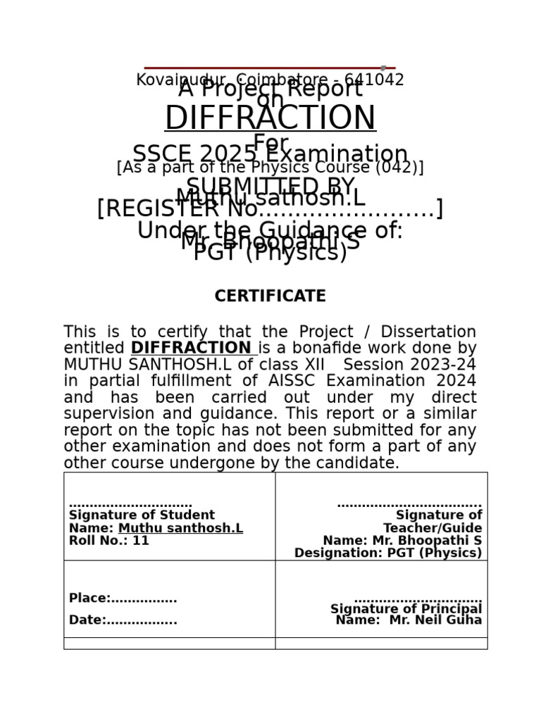 Physics Cover Page | PDF