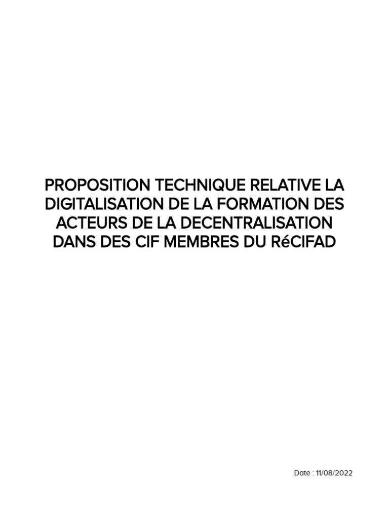Offre Technique CFCT | PDF