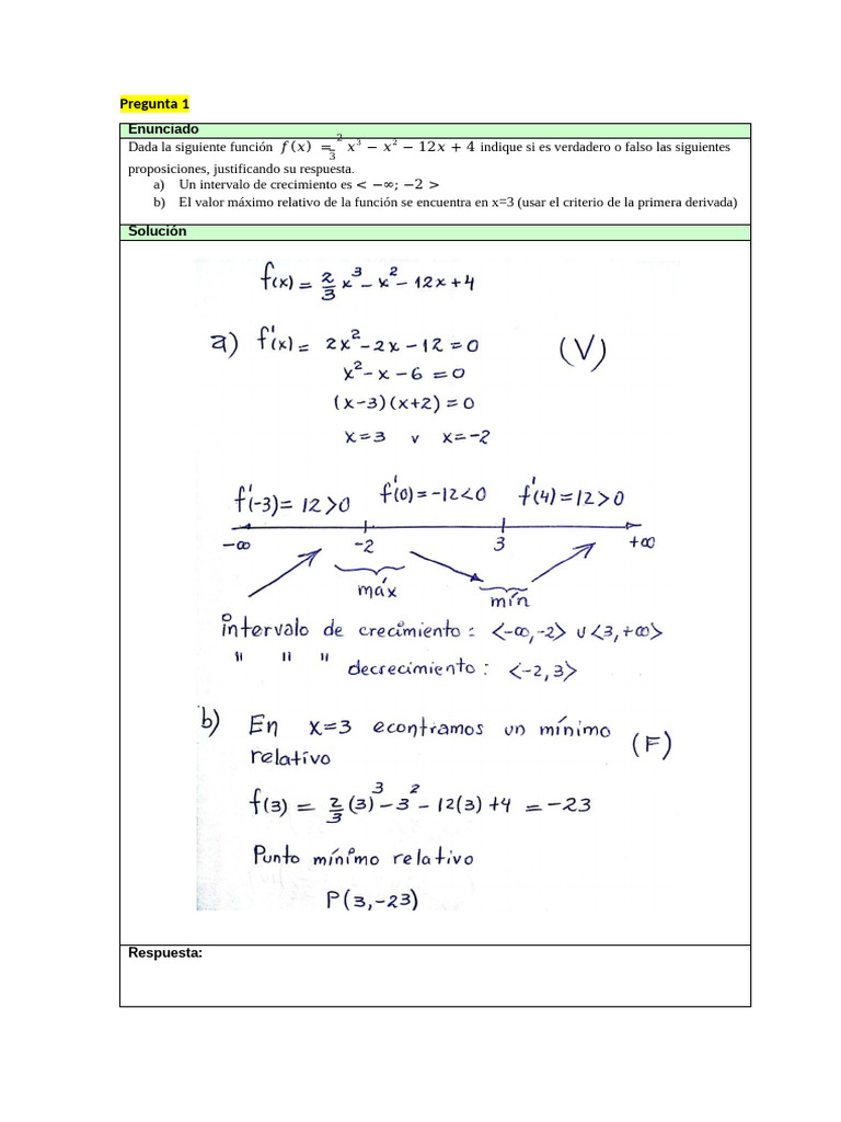 Formato de Soluci N de Desarrollo Calculo 1-2024-2 | PDF